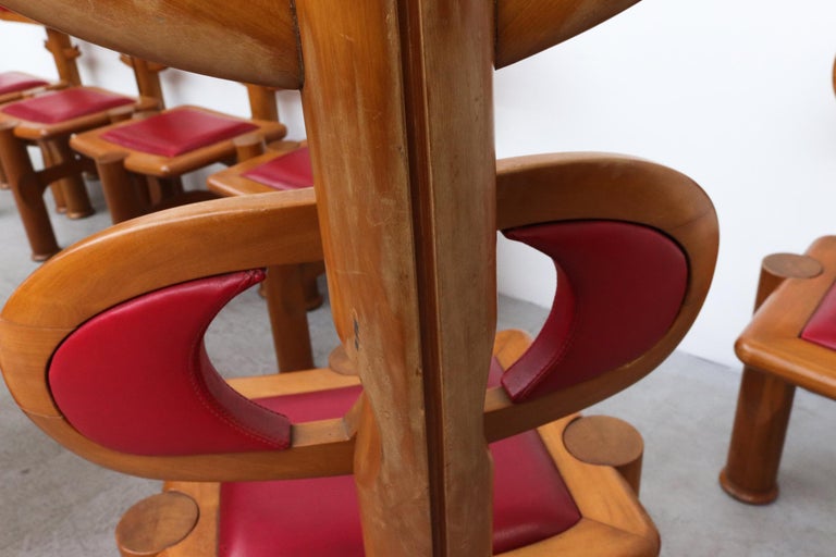 Mid Century Bespoke Italian Carved Wood Card Table Set For Sale at 1stDibs