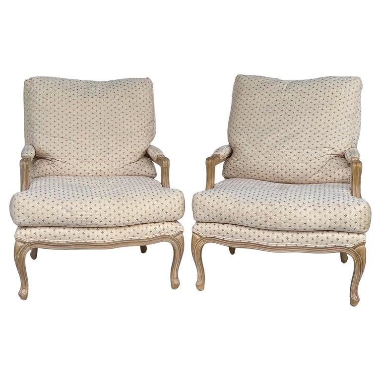 Kreiss Collection Louis XVI Style Painted Club Chairs with Loose ...