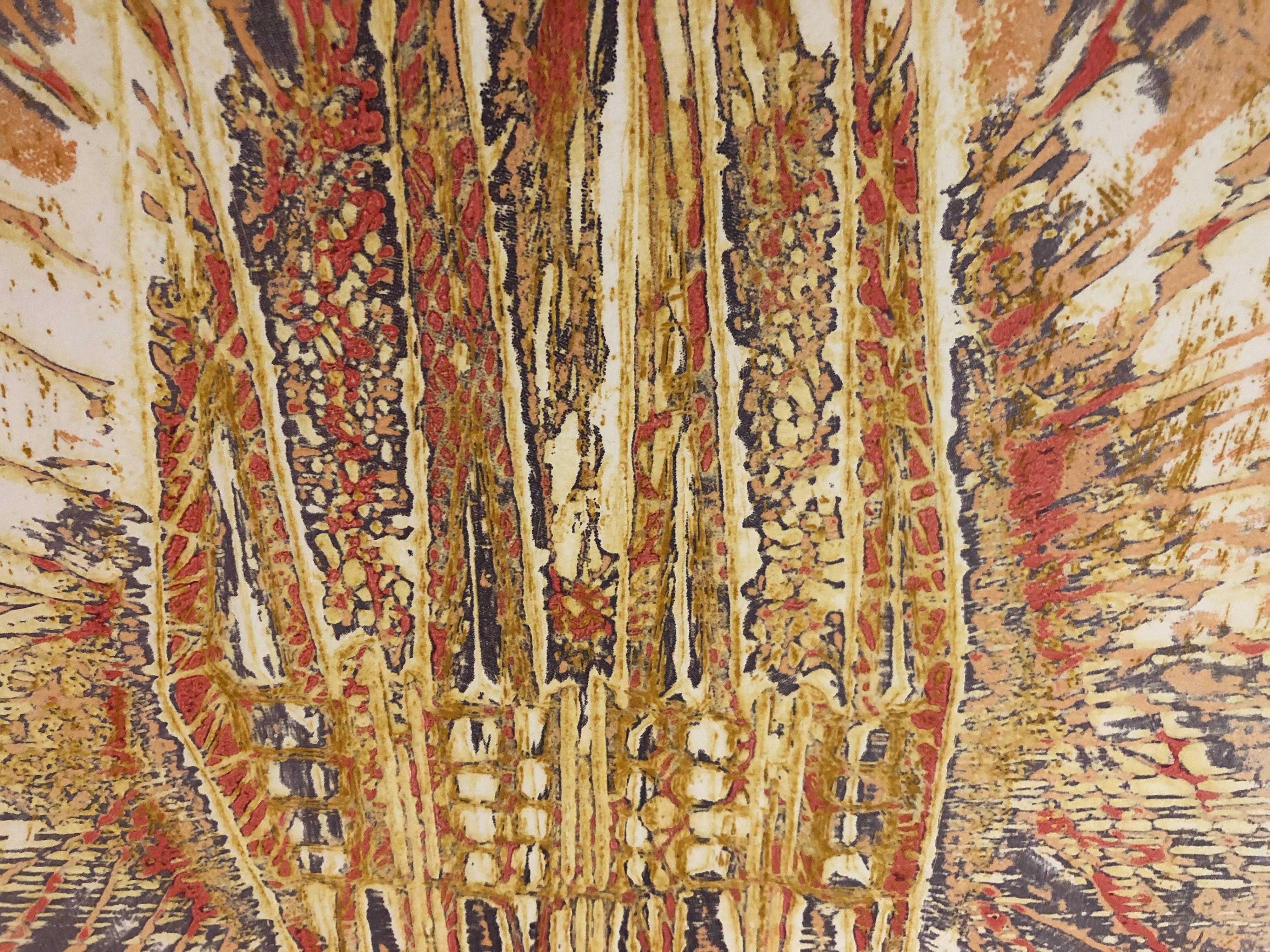 Krishna Reddy - Untitled Intaglio Etching Print in Color Indian ...