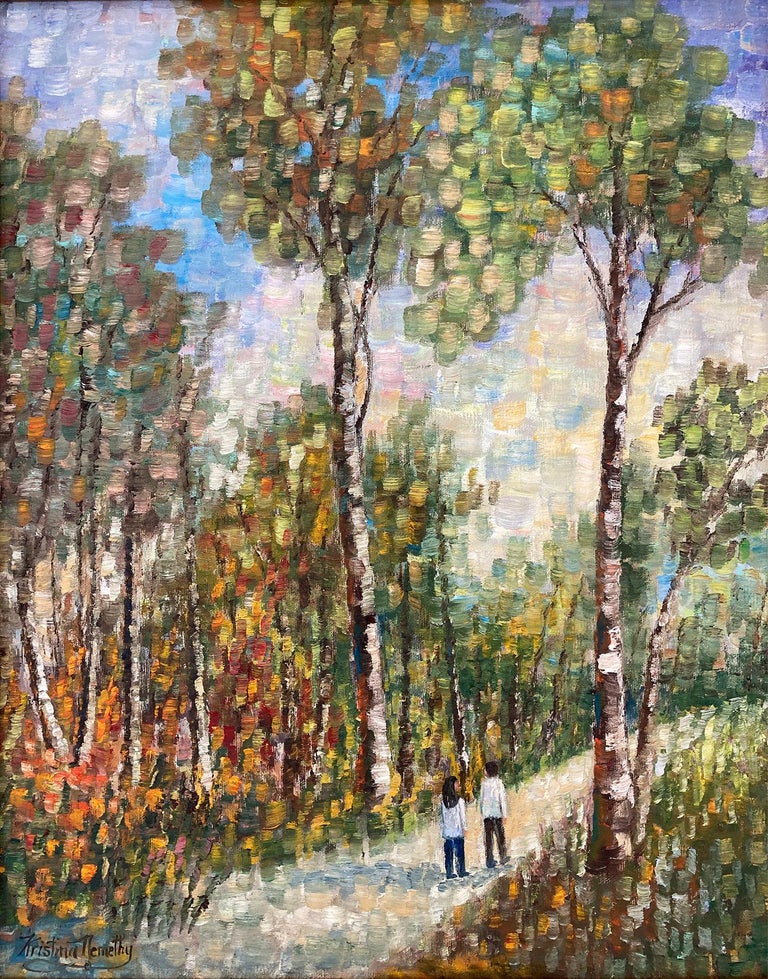 Kristina Nemethy - "A Walk Along the Woods" Impressionistic Oil on ...