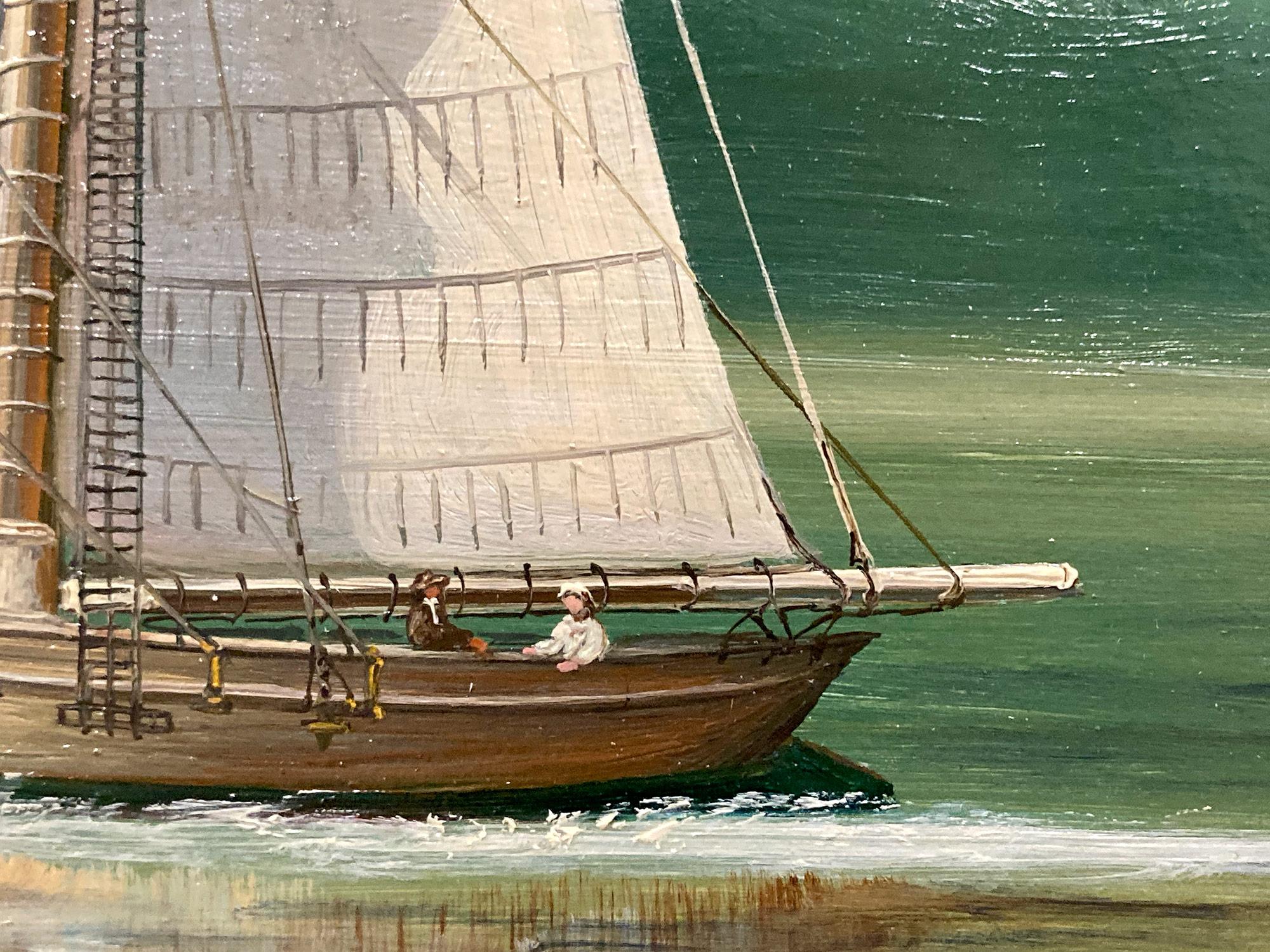 Kristina Nemethy - "Sailing Scooner" Sailing Boat American Oil Painting ...