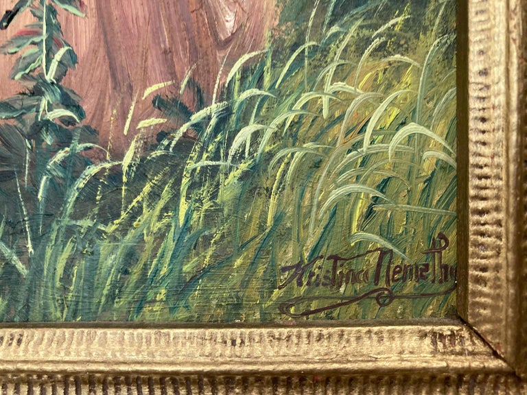 Kristina Nemethy - "Watering Flowers" Impressionistic Oil on Board ...