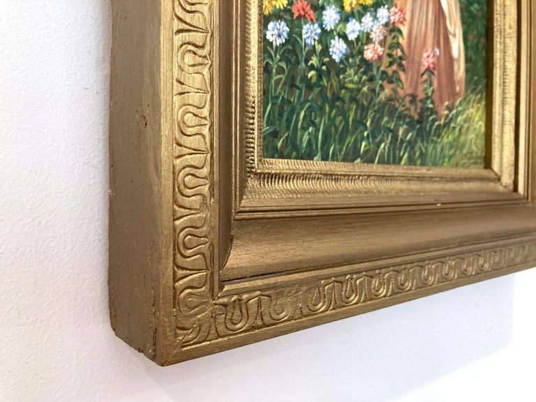 Kristina Nemethy - "Watering Flowers" Impressionistic Oil on Board ...