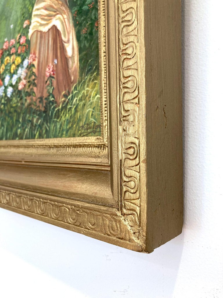 Kristina Nemethy - "Watering Flowers" Impressionistic Oil on Board ...