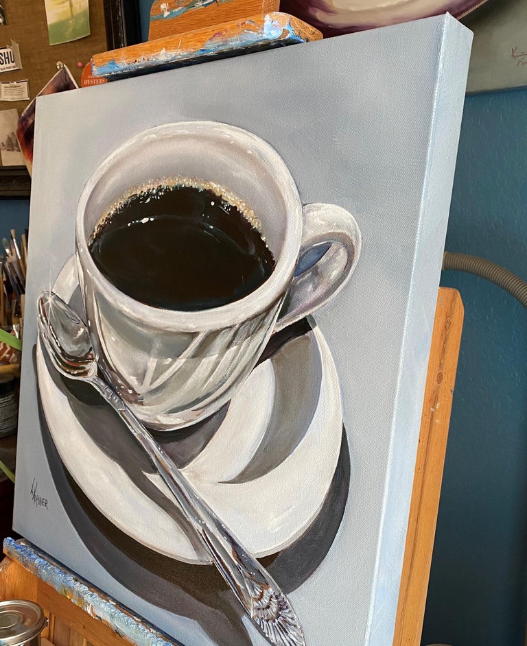 Kristine Kainer - Morning Coffee, Oil Painting For Sale at 1stDibs