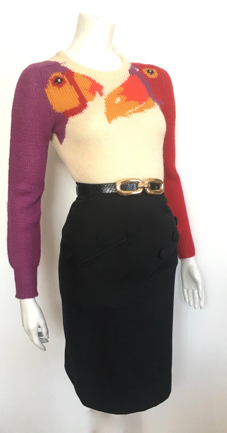 Krizia Maglia 1980s Exotic Birds Iconic Pullover Sweater Size Small. at ...