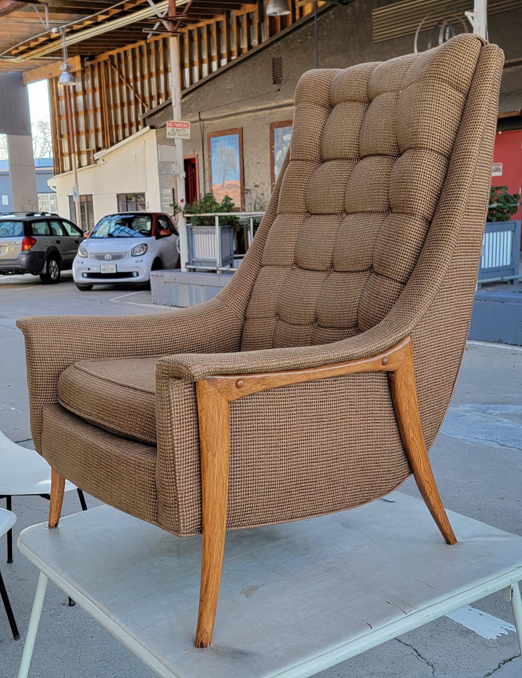 Kroehler Sculptural High-Back Lounge Chair For Sale at 1stDibs