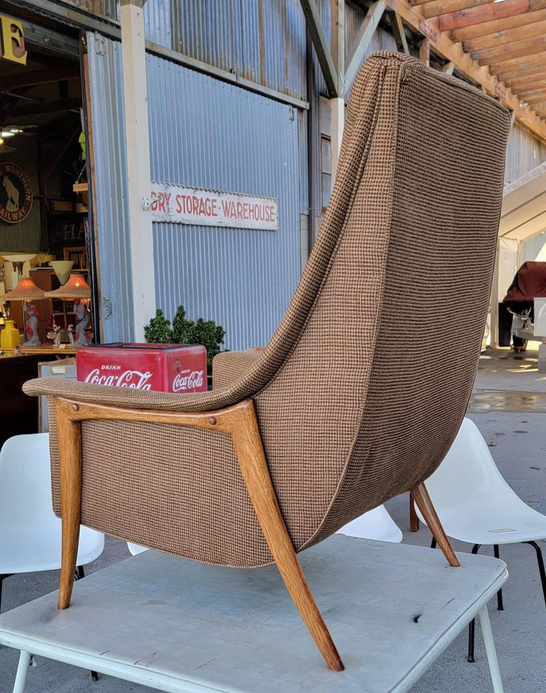 Kroehler Sculptural High-Back Lounge Chair For Sale at 1stDibs