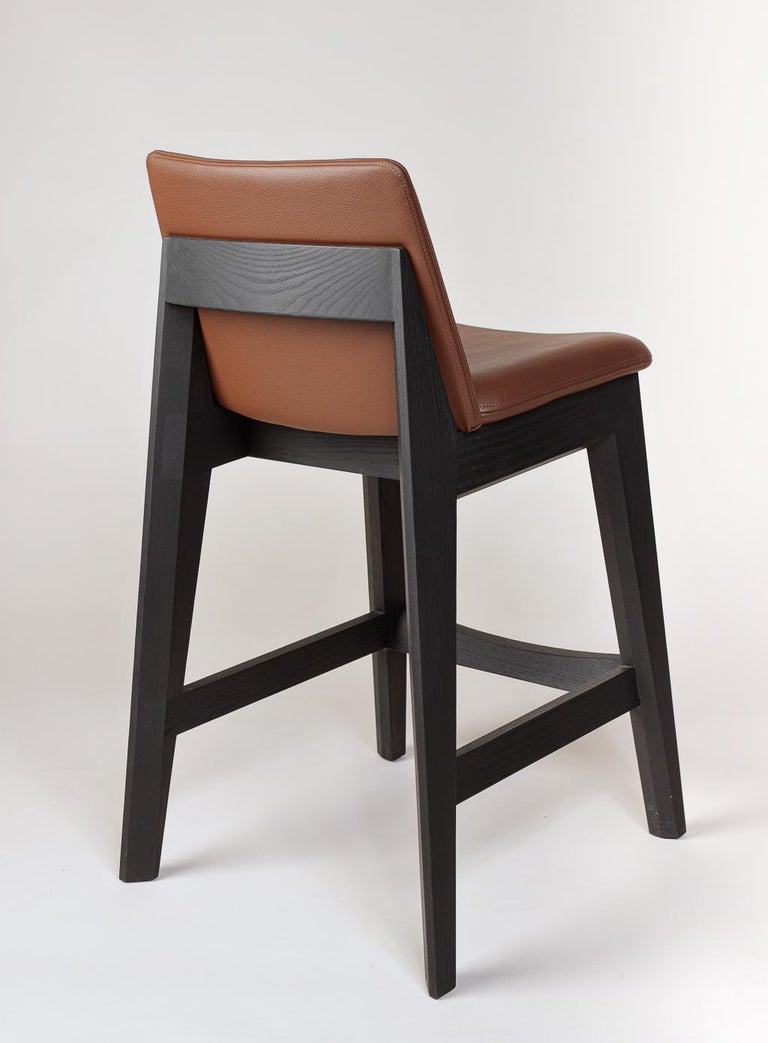 Kroft Counter Stool, Bespoke Stool in Solid Ash and Leather For Sale at ...