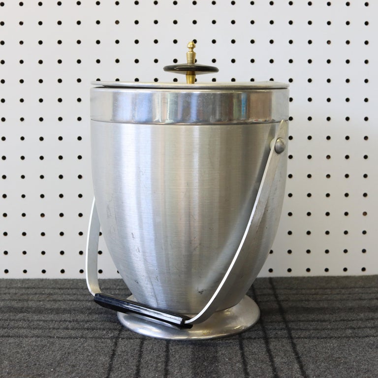 Kromex Midcentury Spun Aluminum Ice Bucket For Sale at 1stDibs