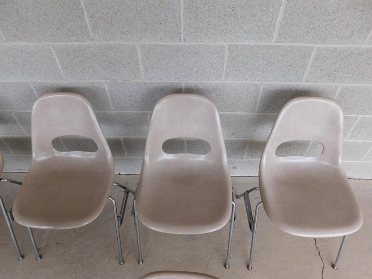 Krueger Metal Products Taupe Color Fiberglass Chairs Set of 12 For Sale ...