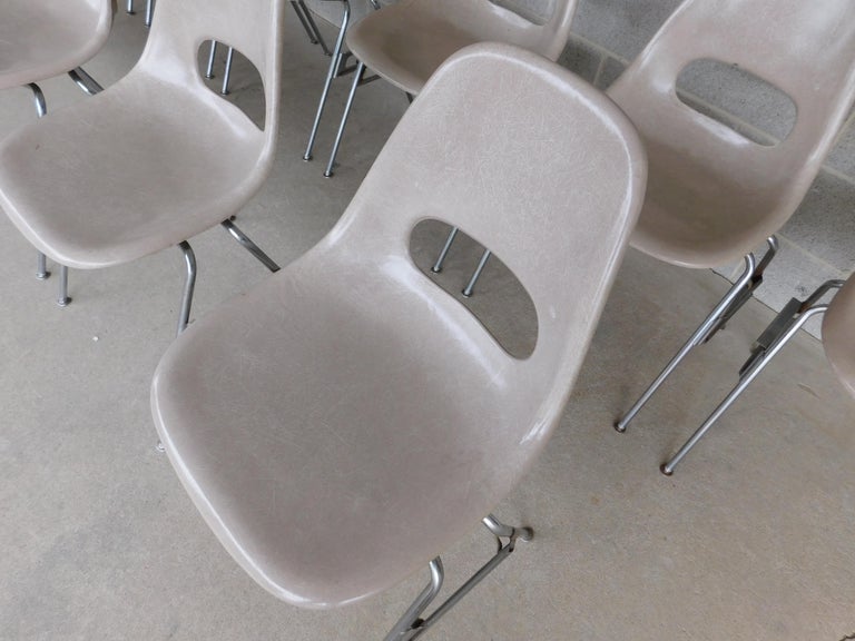 Krueger Metal Products Taupe Color Fiberglass Chairs Set of 12 For Sale ...