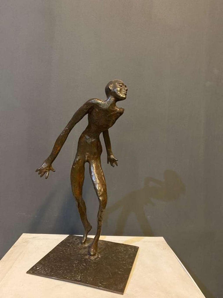 K.S. Radhakrishnan - Ramp Figure, Bronze Sculpture, Black color by ...