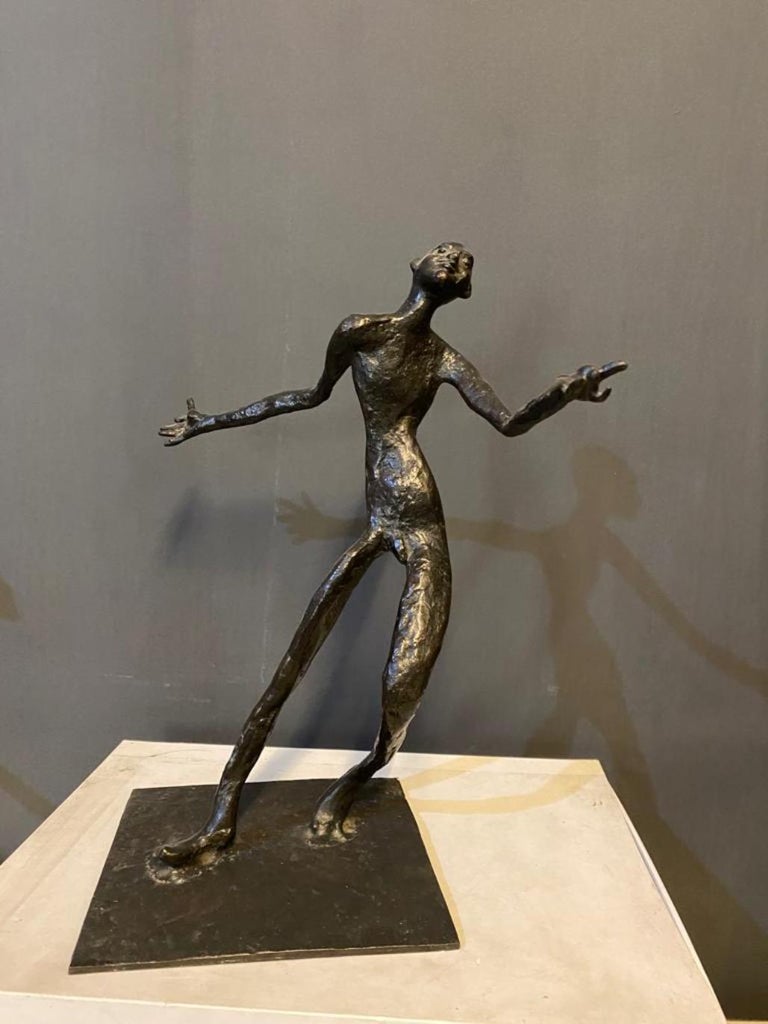 K.S. Radhakrishnan - Ramp Figure, Bronze Sculpture, Black colour by ...