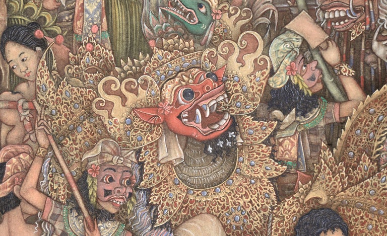 KT Sunu - Barong Mask Dance - Balinese Ubud Painting by KT Sunu For ...