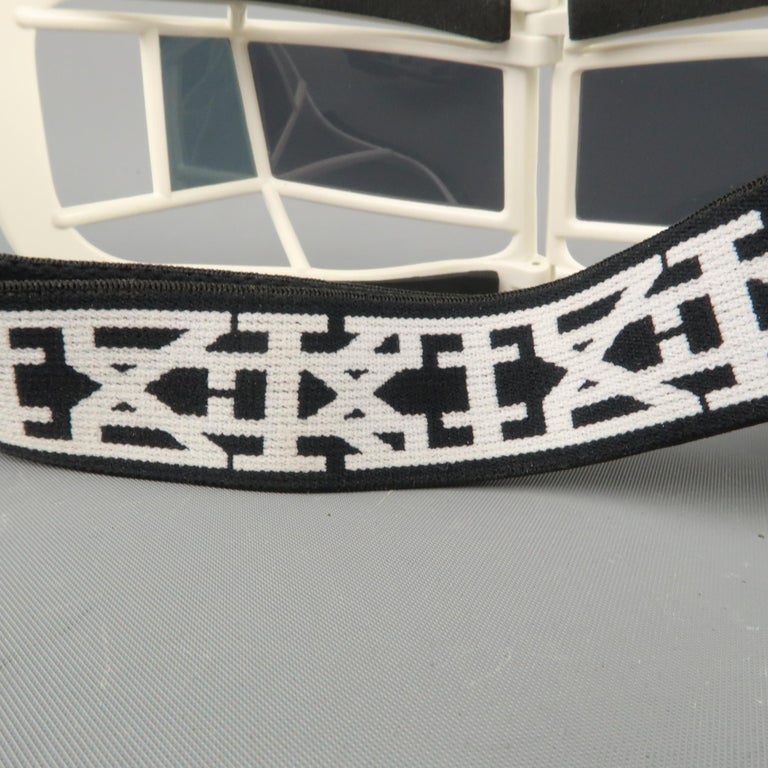 KTZ by Linda Farrow White Geometric Mask Goggle Sunglasses at 1stDibs