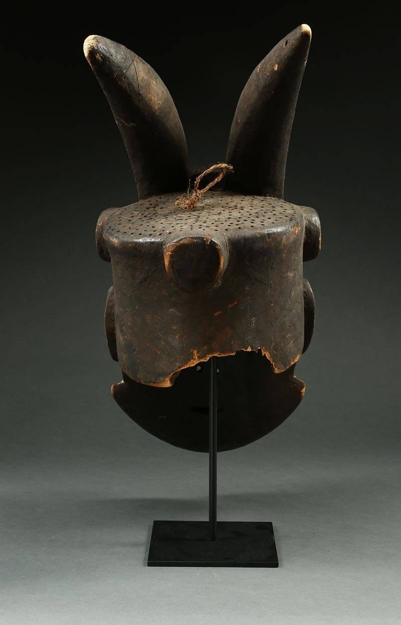 Kuba Tribal Helmet Mask with Horns, Democratic Republic of Congo For ...