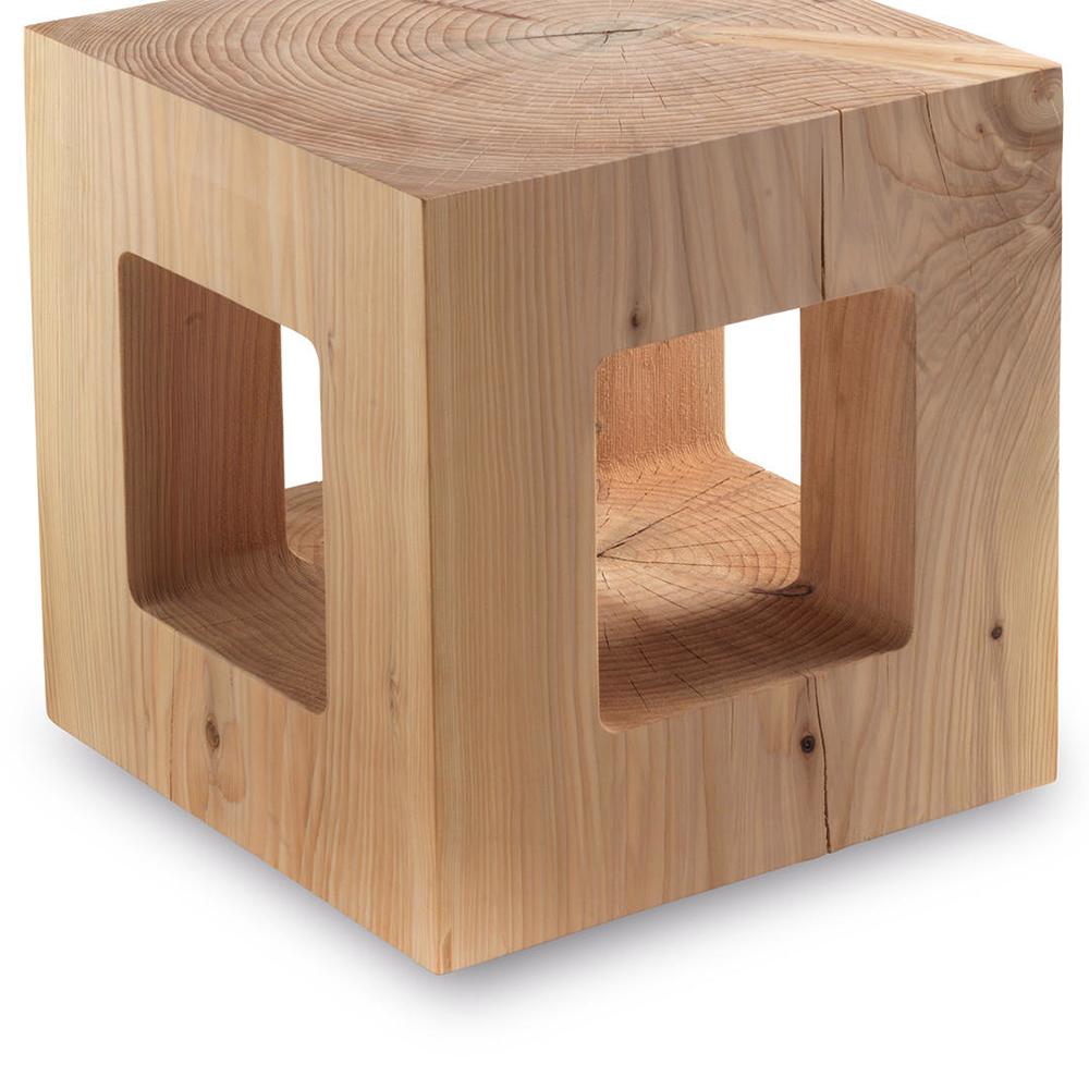 Kube Cedar Stool at 1stDibs