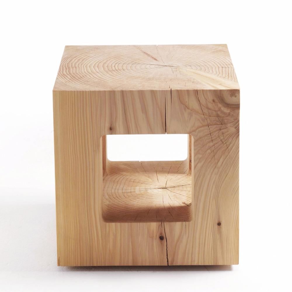 Kube Cedar Stool at 1stDibs