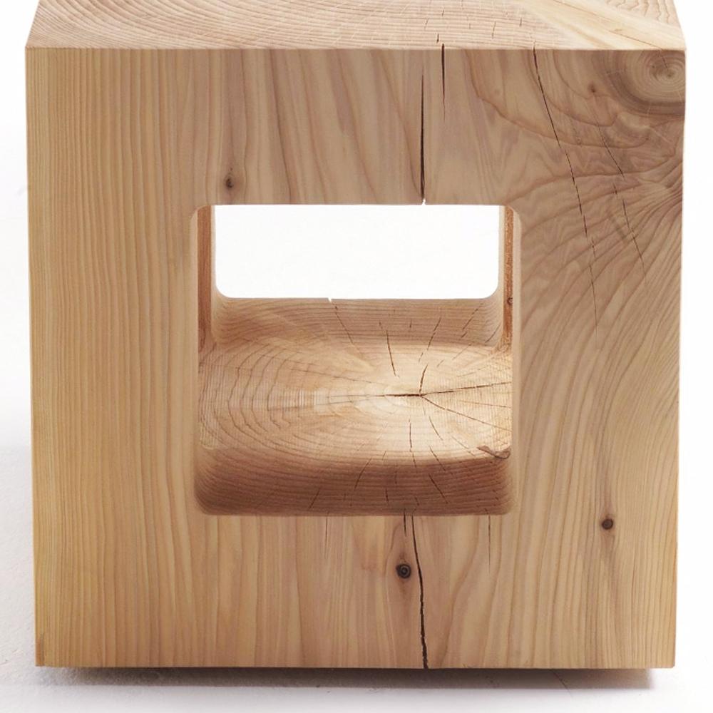 Kube Cedar Stool at 1stDibs