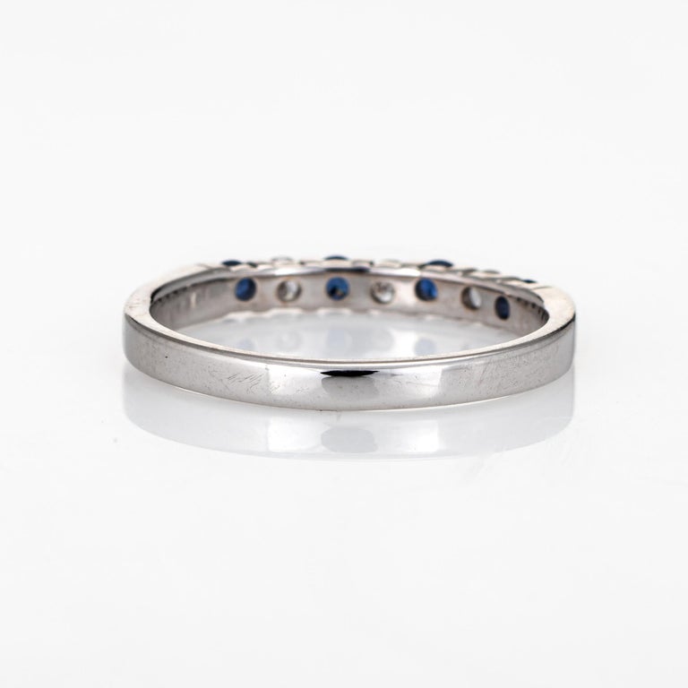 Kuber Diamond Sapphire Band Estate 10 Karat Gold Ring Fine Jewelry ...