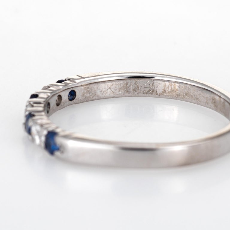 Kuber Diamond Sapphire Band Estate 10 Karat Gold Ring Fine Jewelry ...