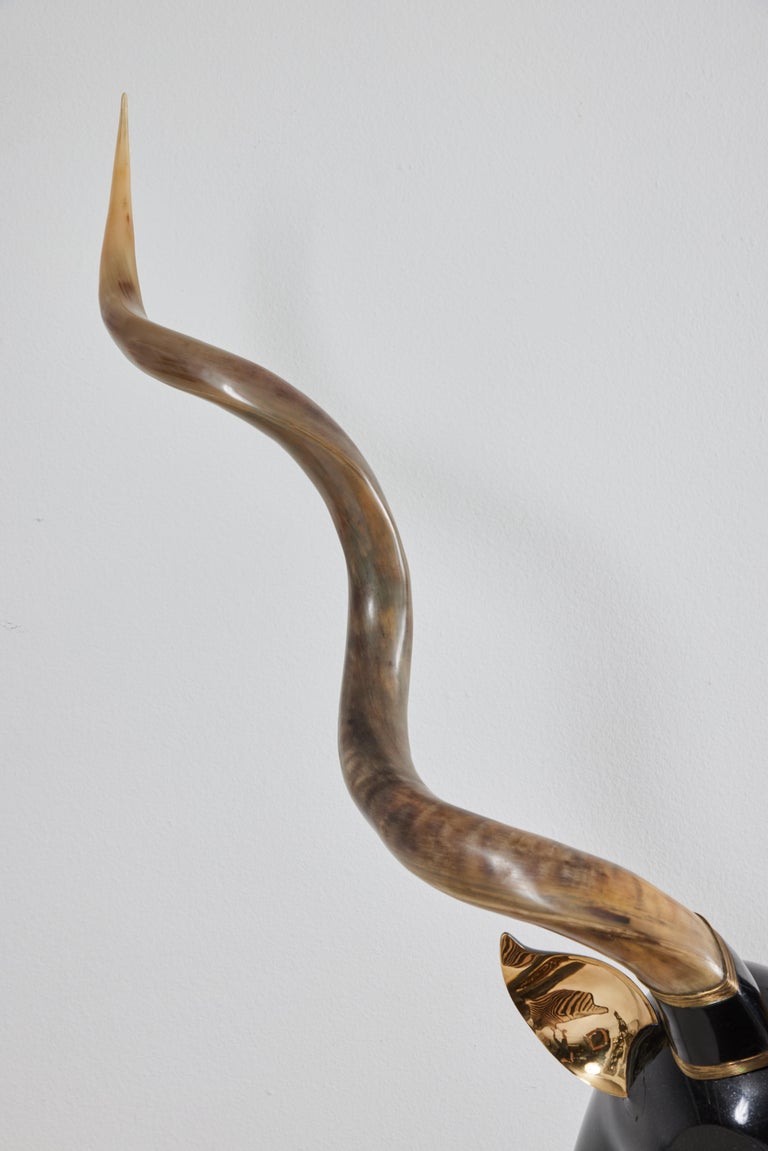 Kudu Staghorn Sculpture by Roberto Esteves for Karl Springer at 1stDibs