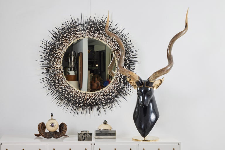 Kudu Staghorn Sculpture by Roberto Esteves for Karl Springer at 1stDibs