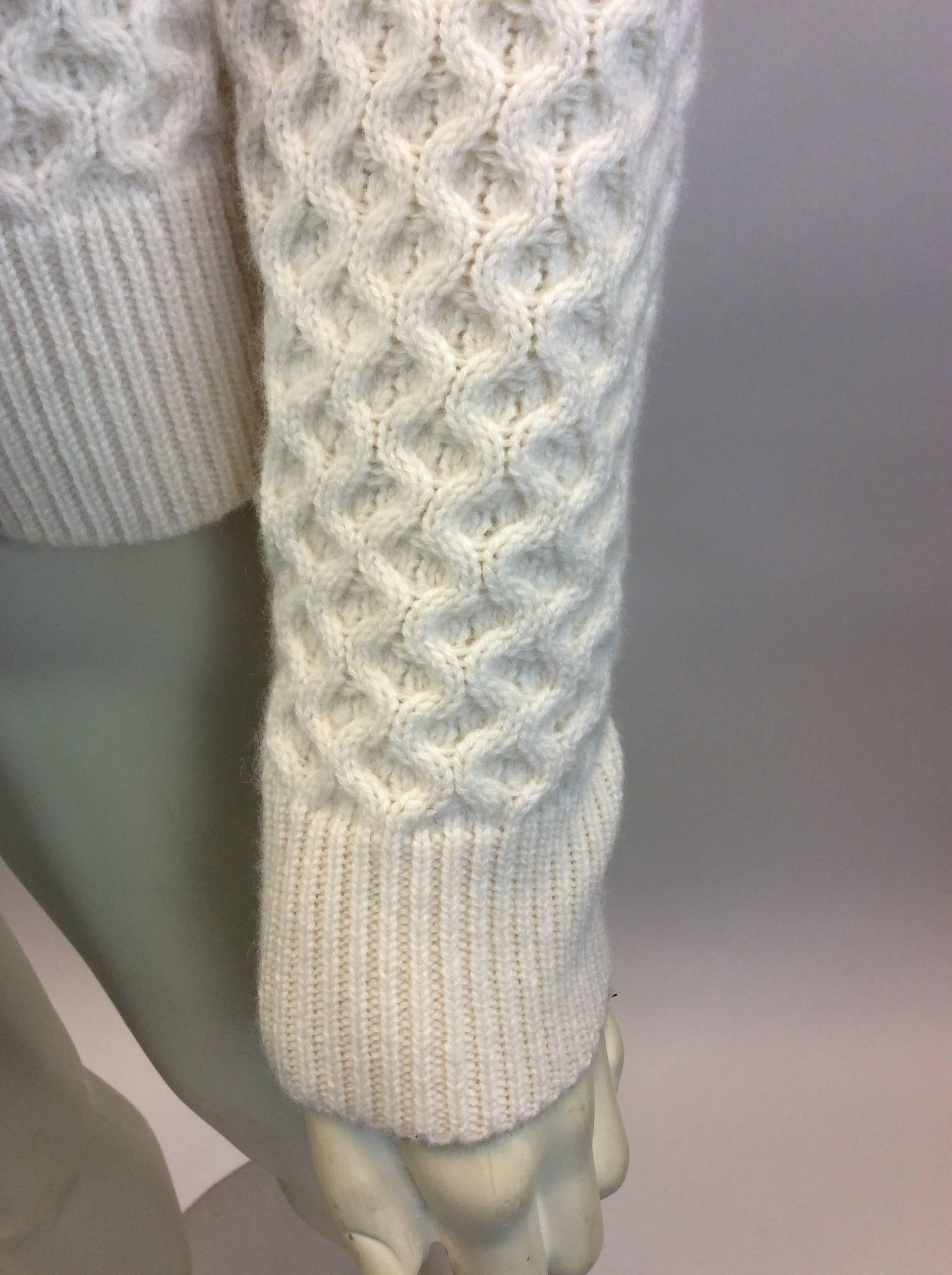 Kule White Cashmere Button Up Striped Cardigan NWT For Sale at 1stDibs ...