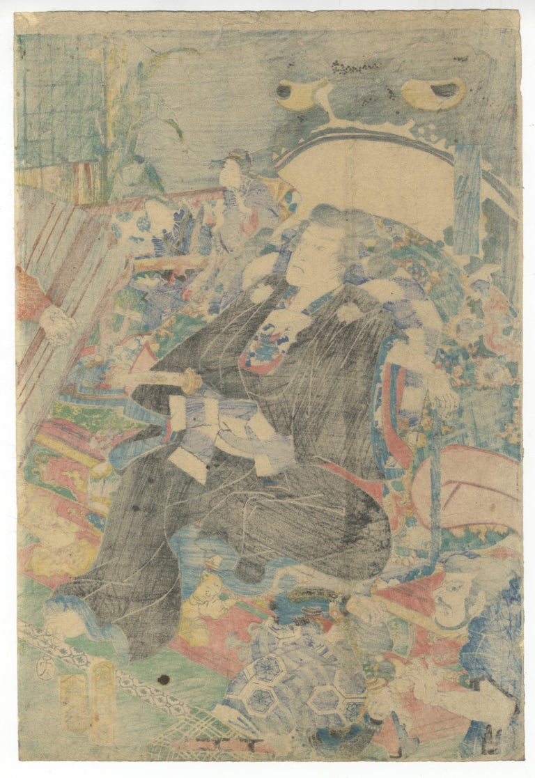 Kunichika Toyohara, Triptych, Japanese Woodblock Print, Ukiyo-e ...