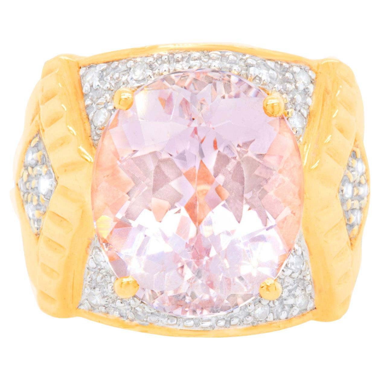 30 Carat Kunzite Diamond Gold Ring at 1stDibs | 30 carat gold