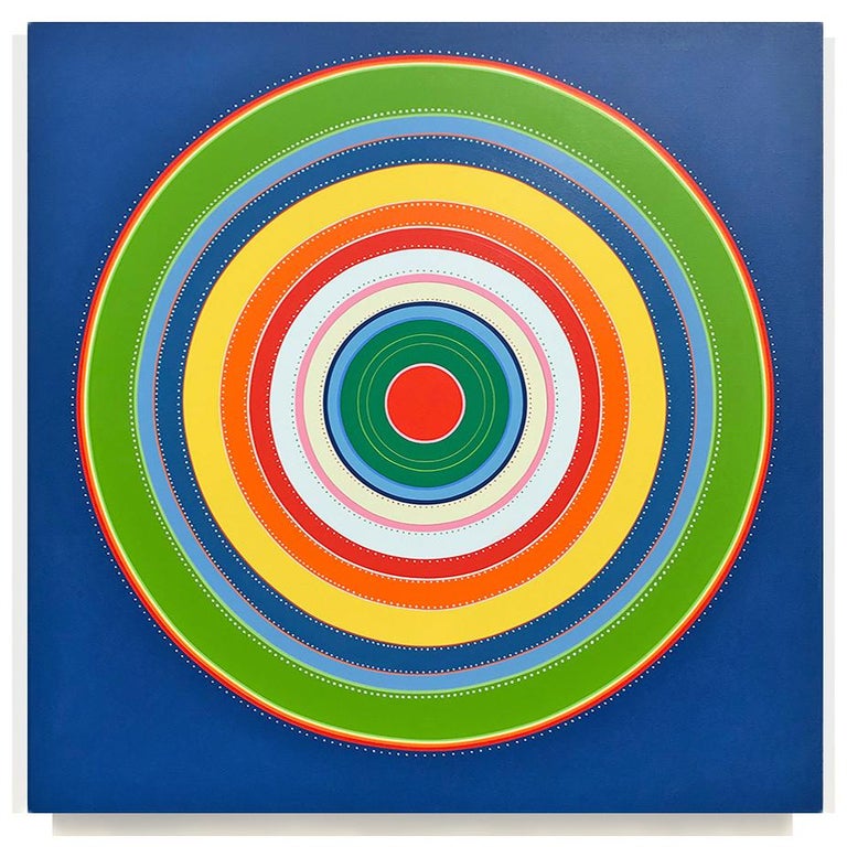Kurt Herrmann - "Paris" Painting - Hard edge, color bomb, bold, blue ...