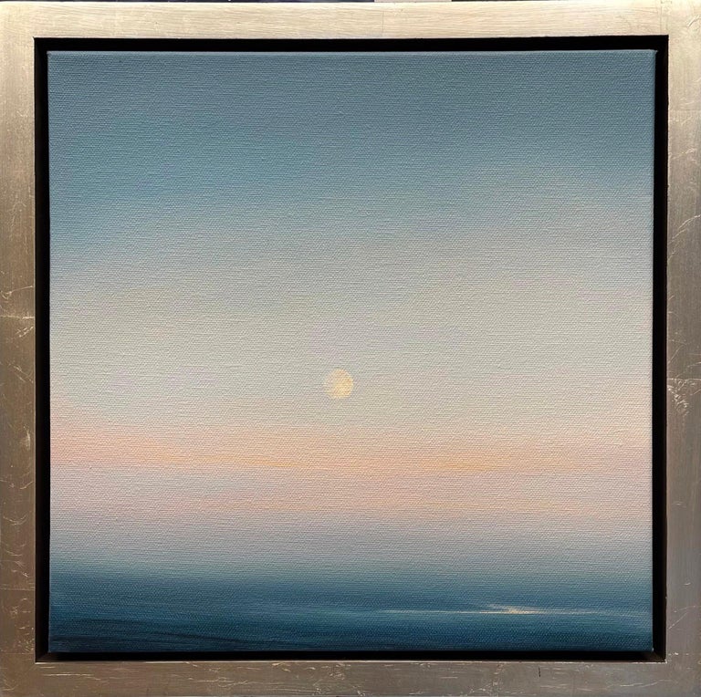 Kurt Meer - Moon Set, oil painting, landscape, horizon, clouds, sky For ...