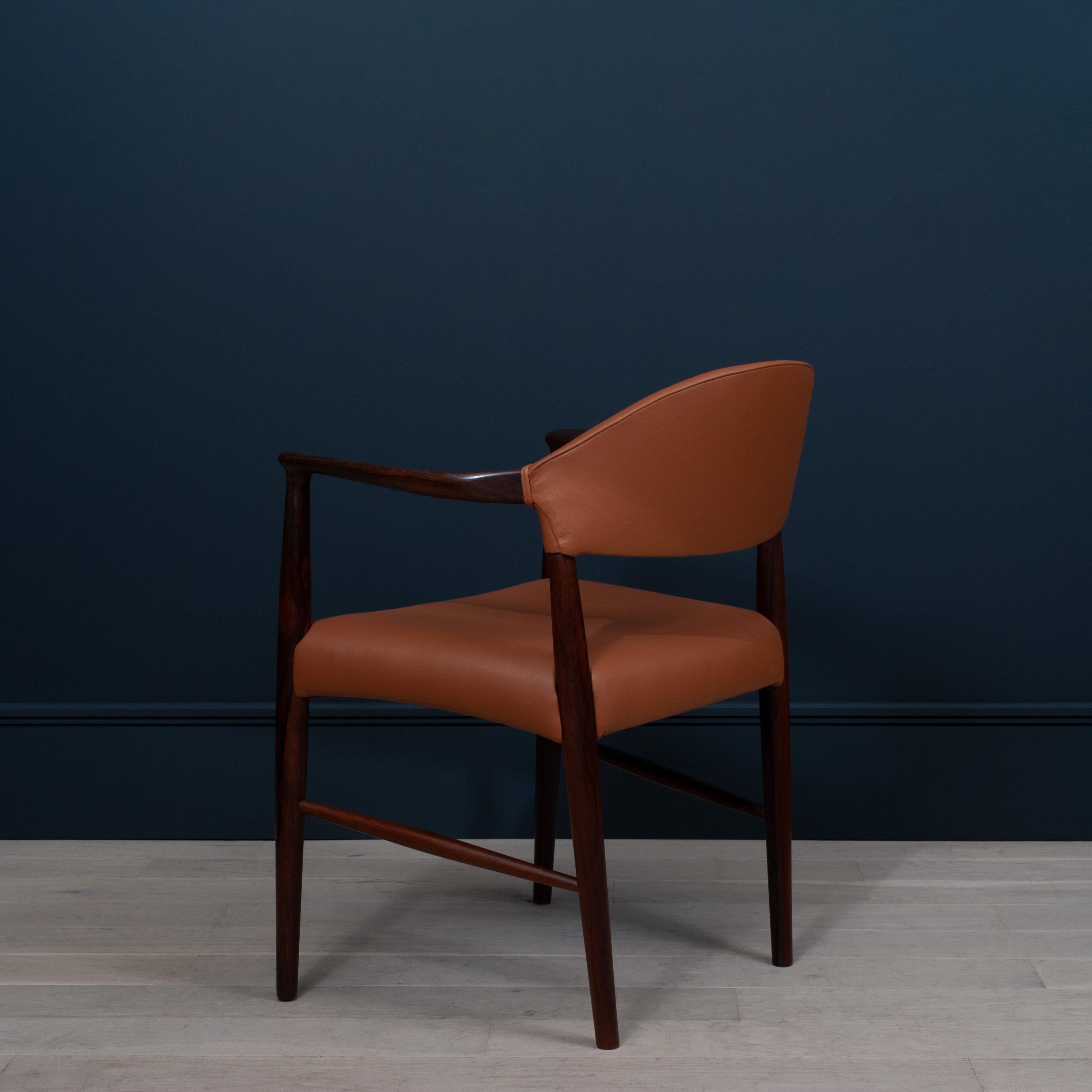 Leather Kurt Olsen Armchair, Fully Reupholstered For Sale at 1stDibs