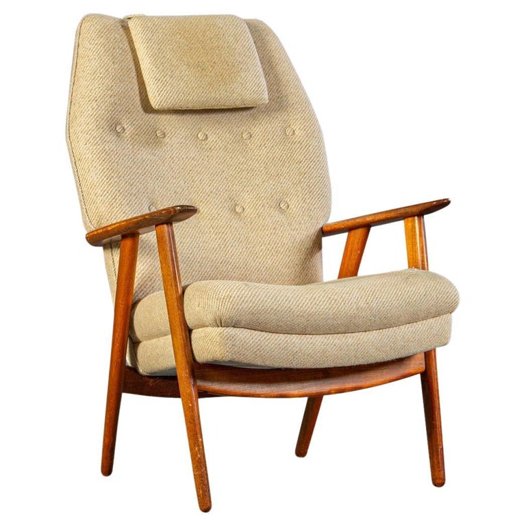 Kurt Olsen Danish Modern Highback Lounge Chair in Teak For Sale at 1stDibs