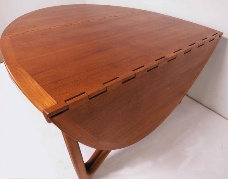 Kurt Ostervig Danish Teak Gate Leg Drop-Leaf Oval Dining Table, circa ...