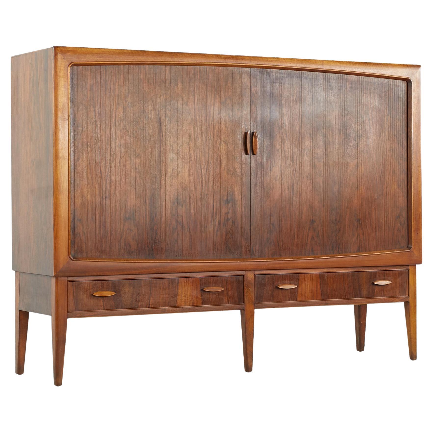 Danish Rosewood Sideboard with Tambour Doors For Sale at 1stDibs