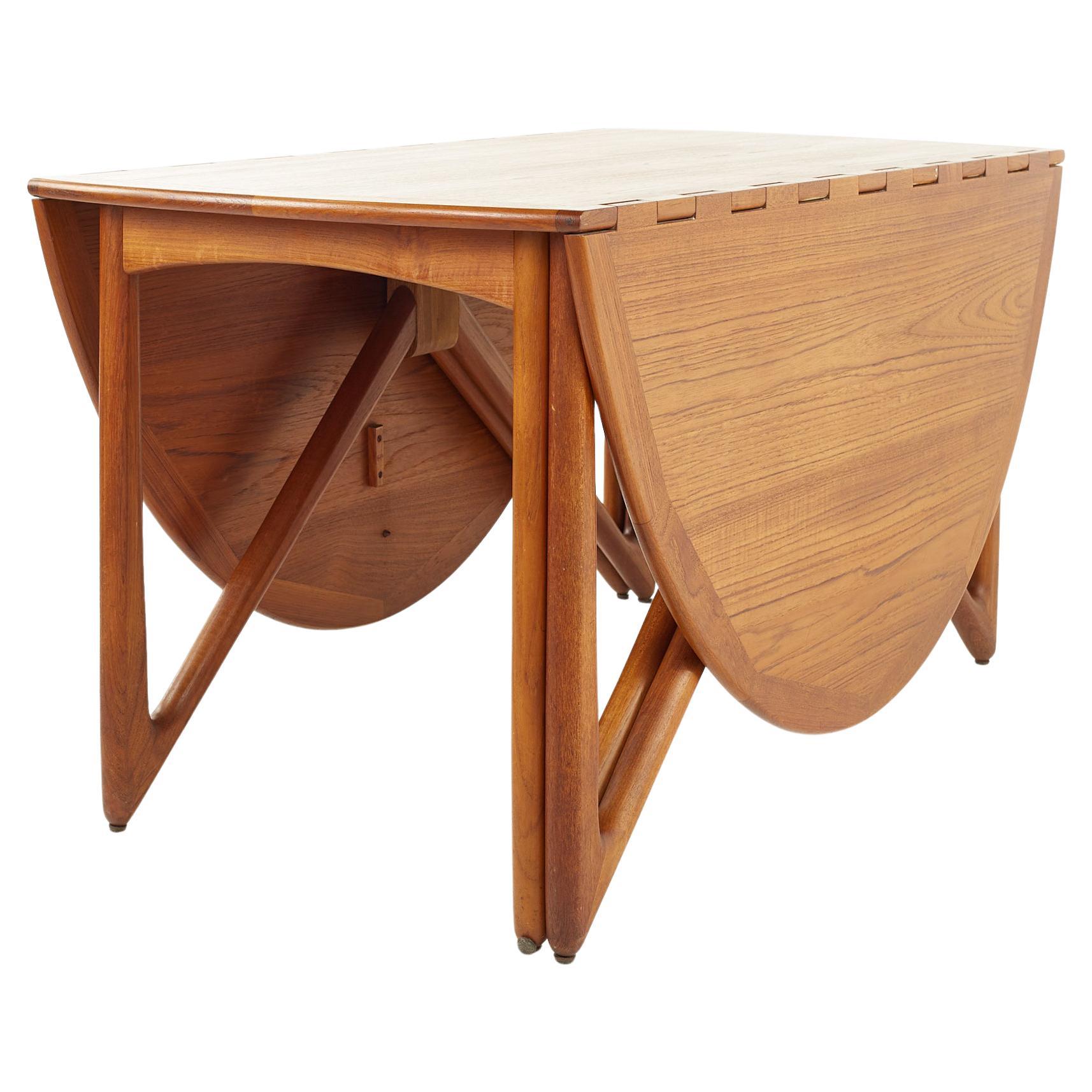 Danish Teak "Gateleg" Drop Leaf Dining Table by Niels Kofoed at 1stDibs