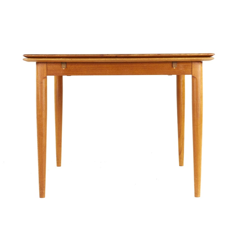 Kurt Ostervig Style Midcentury Teak Dining Room Table with Hidden ...