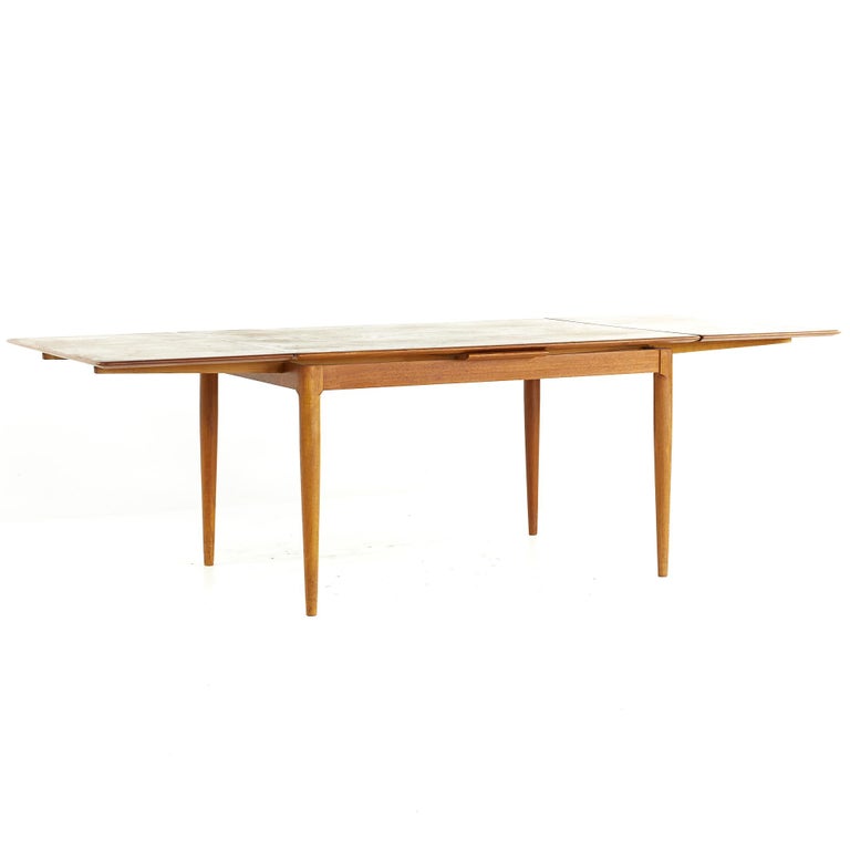 Kurt Ostervig Style Midcentury Teak Dining Room Table with Hidden ...