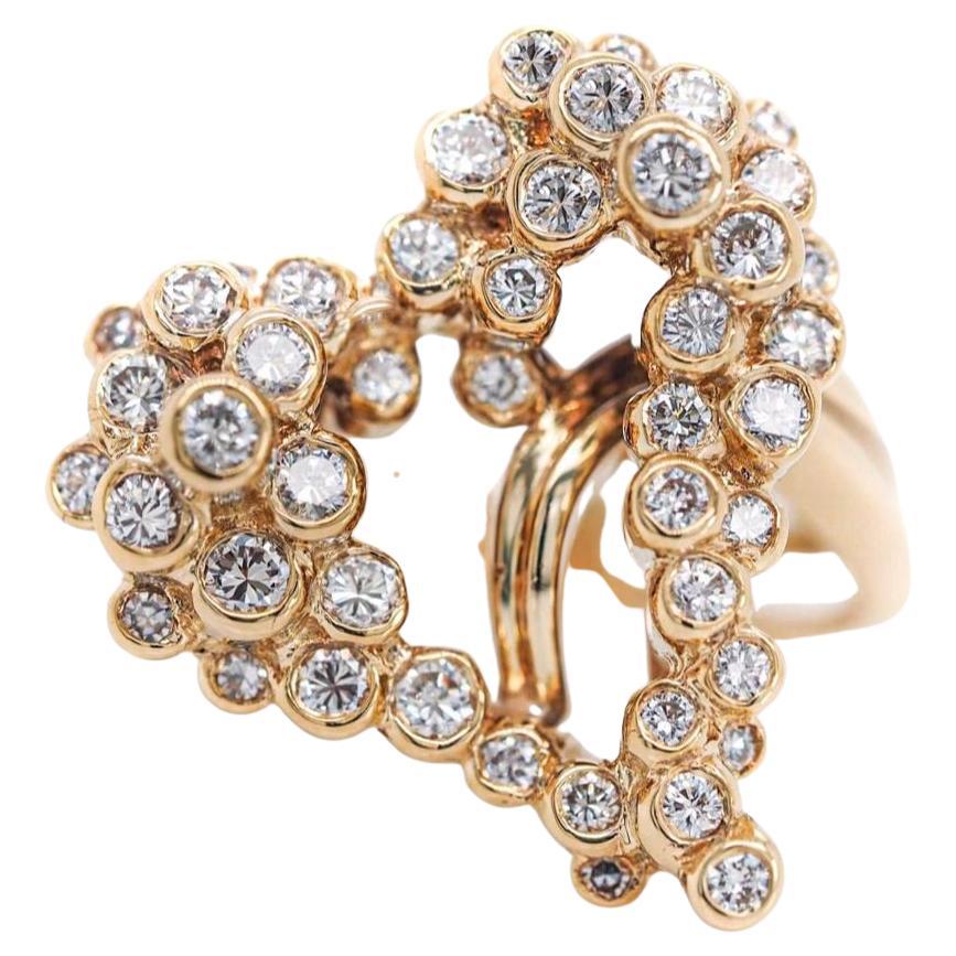 Kurt Wayne Emerald Diamond Gold Cluster Ring at 1stDibs