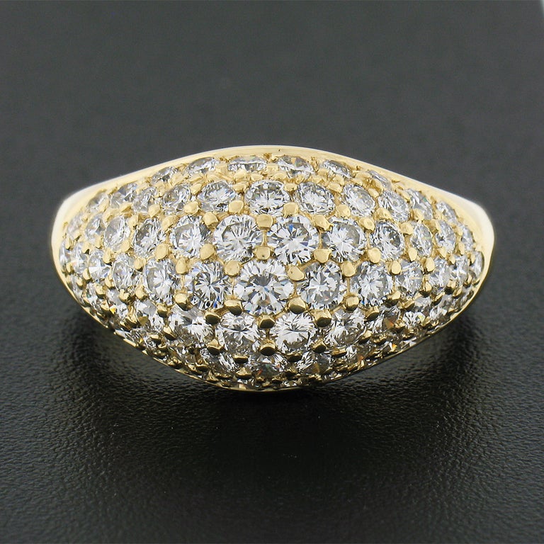 Kurt Wayne 18k Gold 2.25ctw Pave Round Brilliant Diamond Wide Domed ...