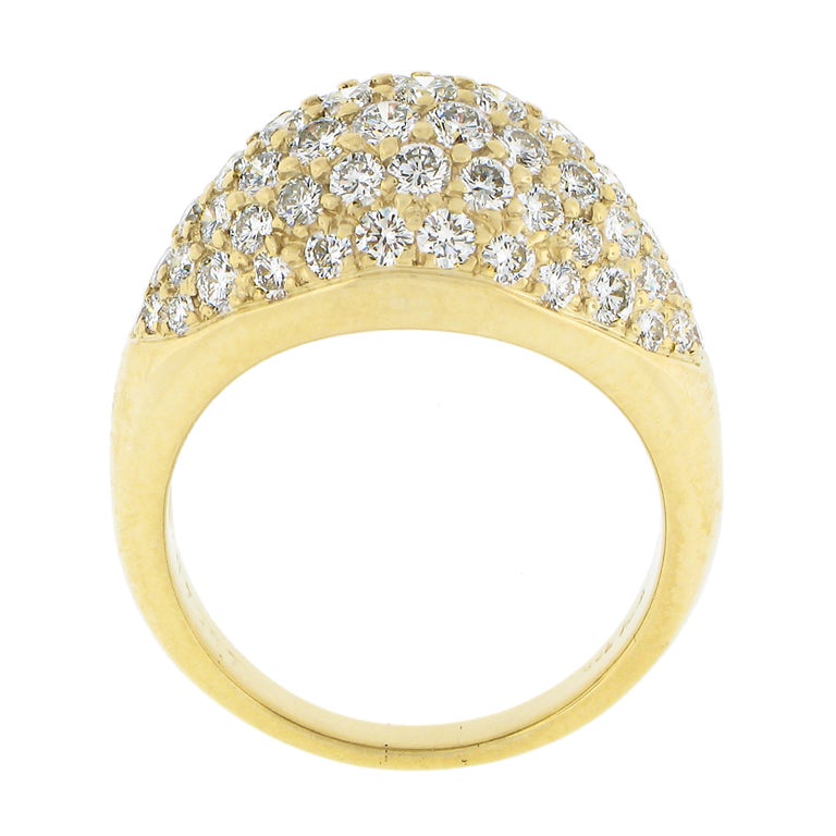 Kurt Wayne 18k Gold 2.25ctw Pave Round Brilliant Diamond Wide Domed ...