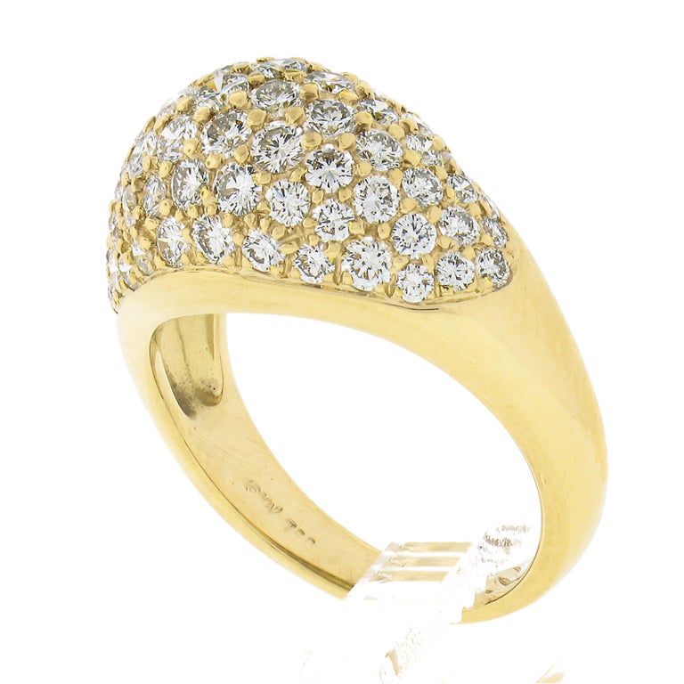 Kurt Wayne 18k Gold 2.25ctw Pave Round Brilliant Diamond Wide Domed ...