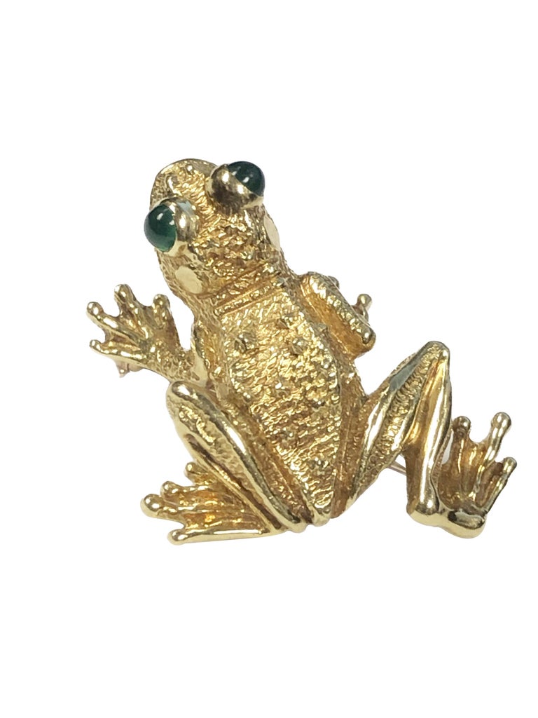 Kurt Wayne Yellow Gold Frog Brooch For Sale at 1stDibs