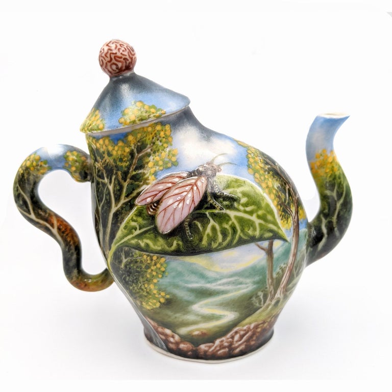 Kurt Weiser - Teapot - Floral Design For Sale at 1stDibs
