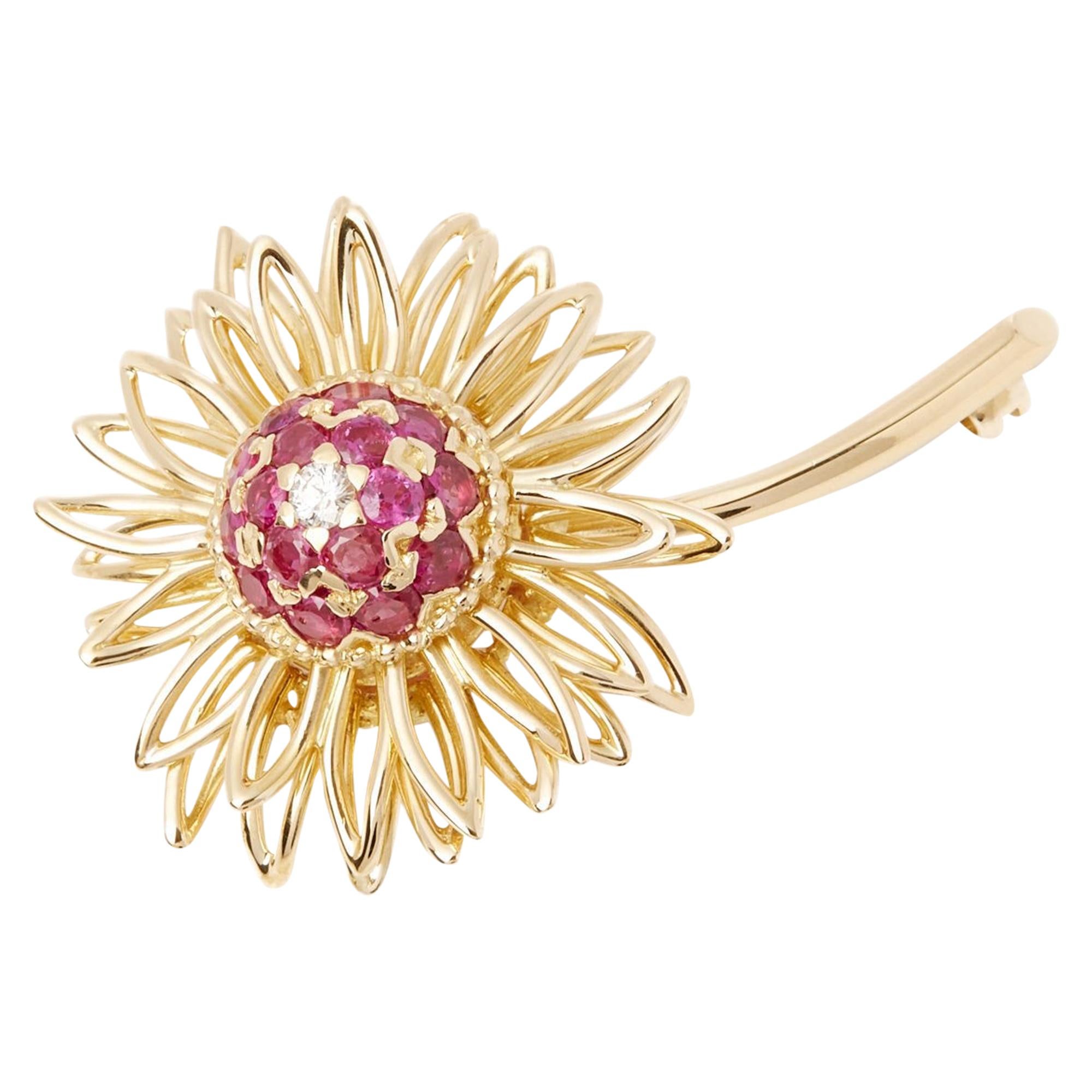 Kutchinsky 18 Karat Yellow Gold, Ruby, Emerald and Diamond Lion Brooch ...