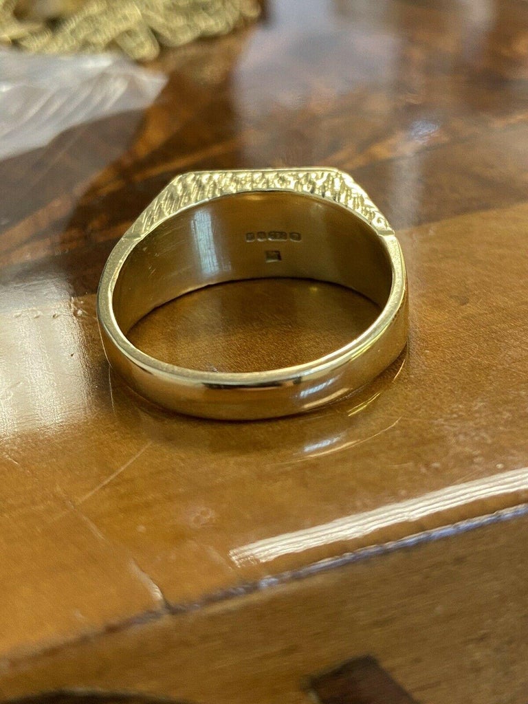 Kutchinsky 18k Yellow Gold Hammered Ring Vintage and Rare For Sale at ...
