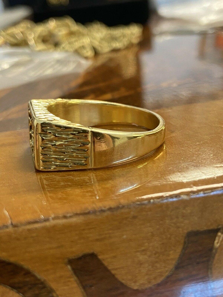 Kutchinsky 18k Yellow Gold Hammered Ring Vintage and Rare For Sale at ...