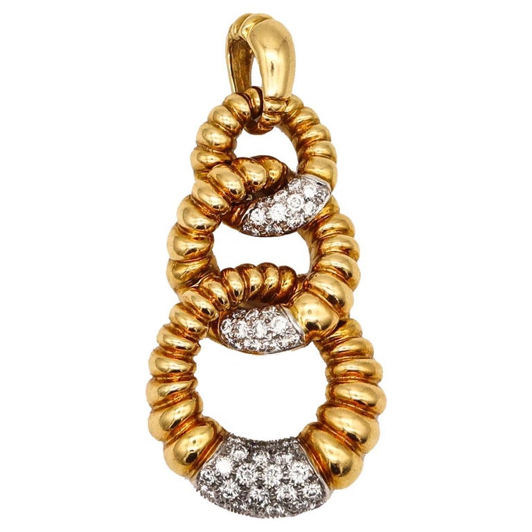 Kutchinsky Pendentif London en or 18 carats et platine avec diamants de ...